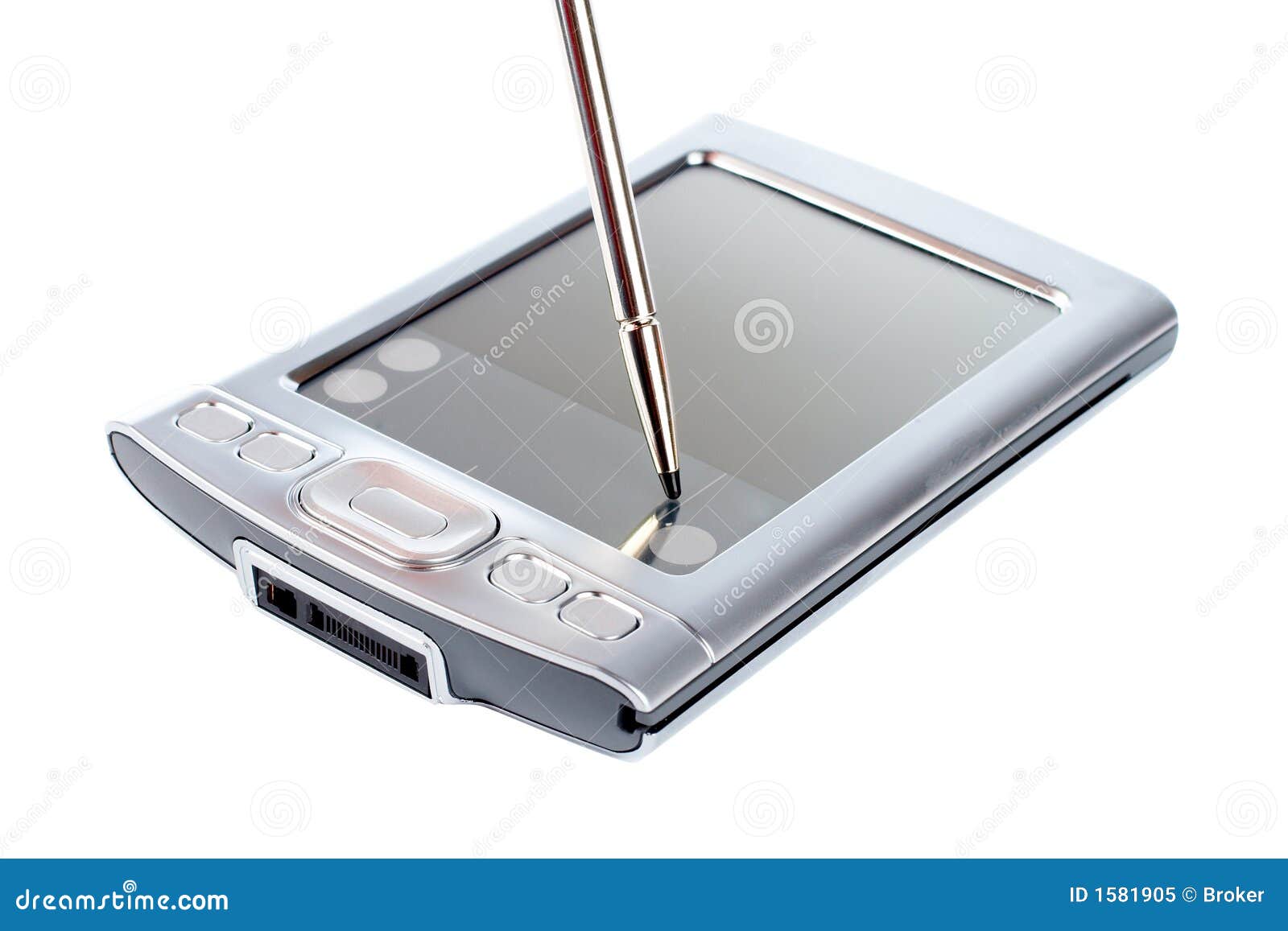 Stylus on screen of PDA stock image. Image of email, financial - 1581905