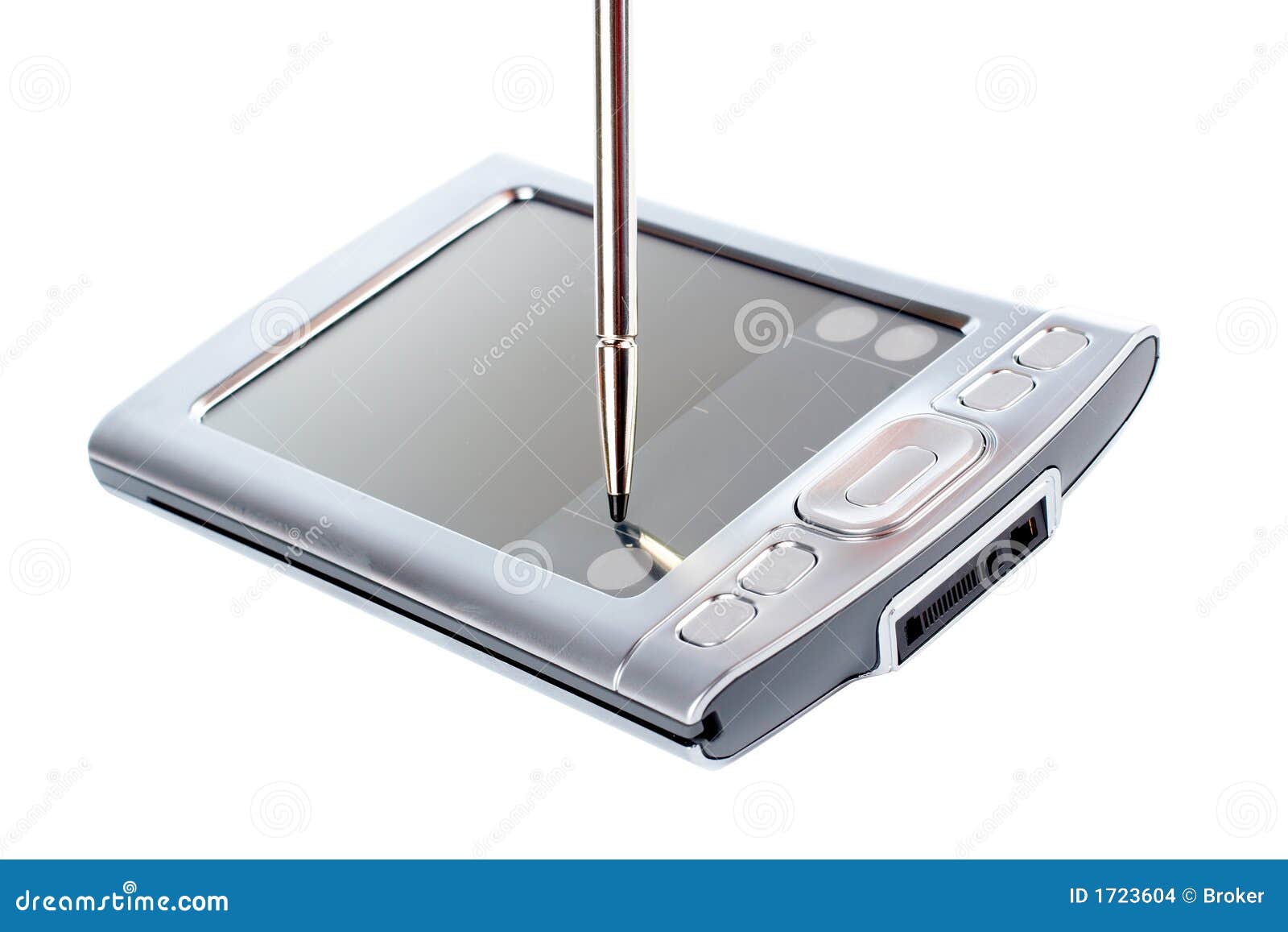 Stylus on screen of PDA stock photo. Image of assistant - 1723604