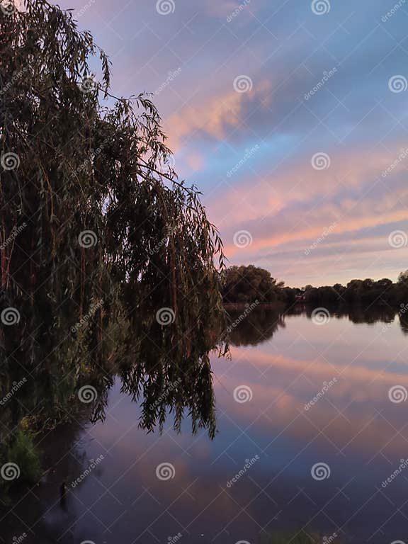 The Styr River stock image. Image of river, water, sunset - 254204785