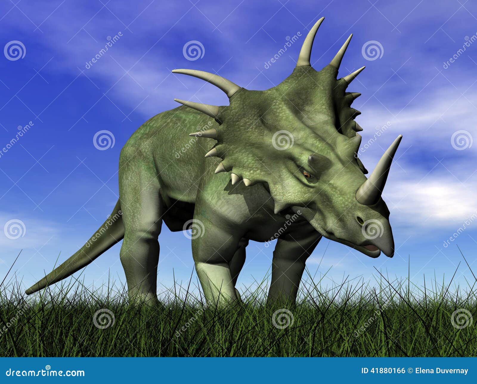 Styracosaurus Dinosaur - 3D Render Stock Illustration - Illustration of ...