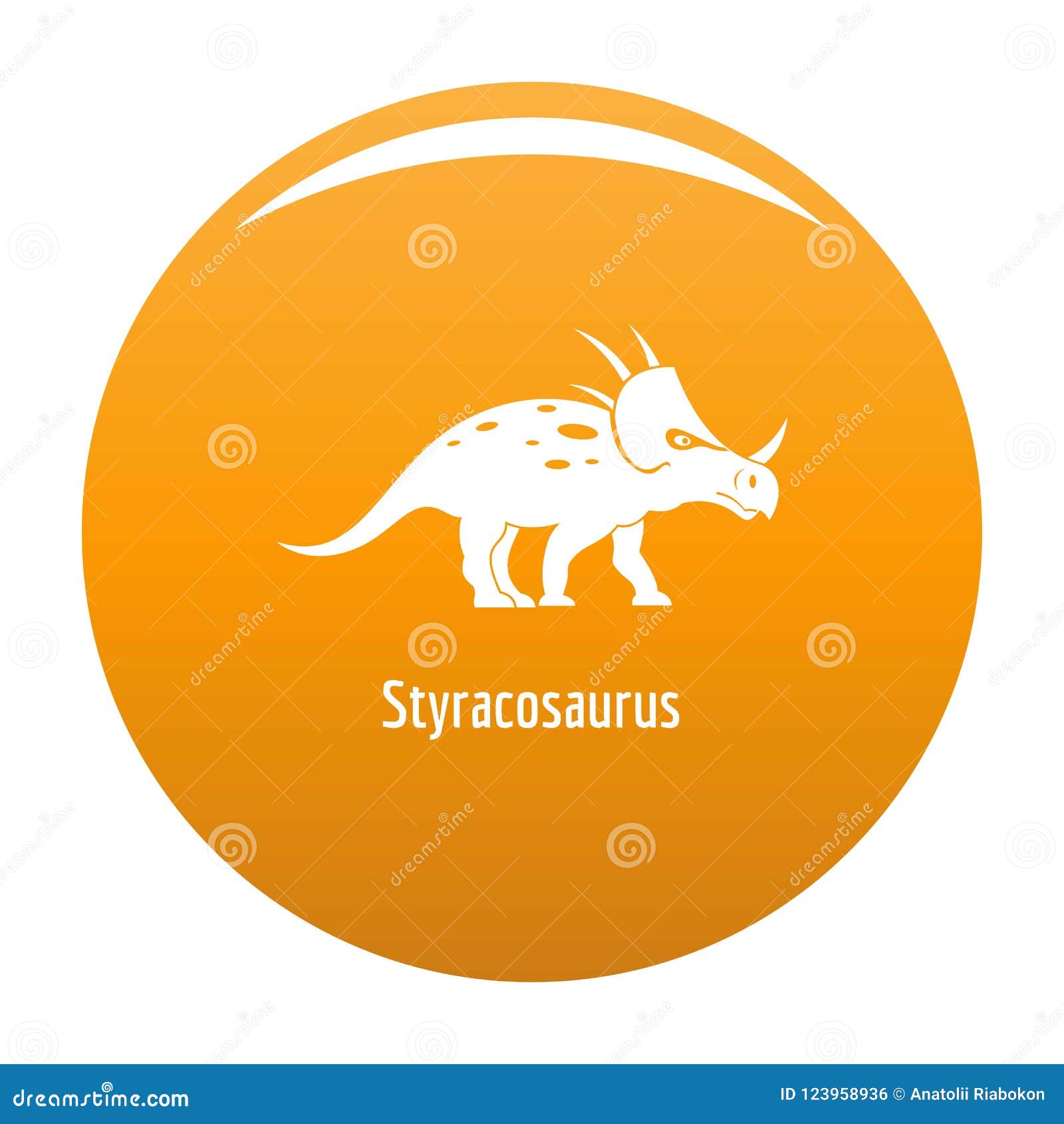 Styracosaurus icon orange stock illustration. Illustration of orange - 123958936