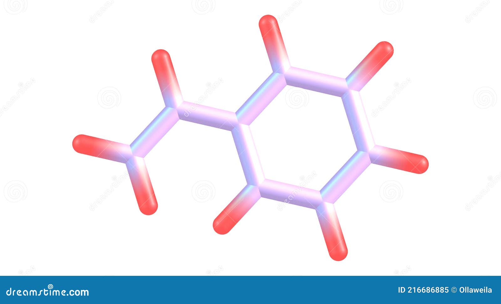Styrene Molecular Structure Isolated on White Stock Illustration ...