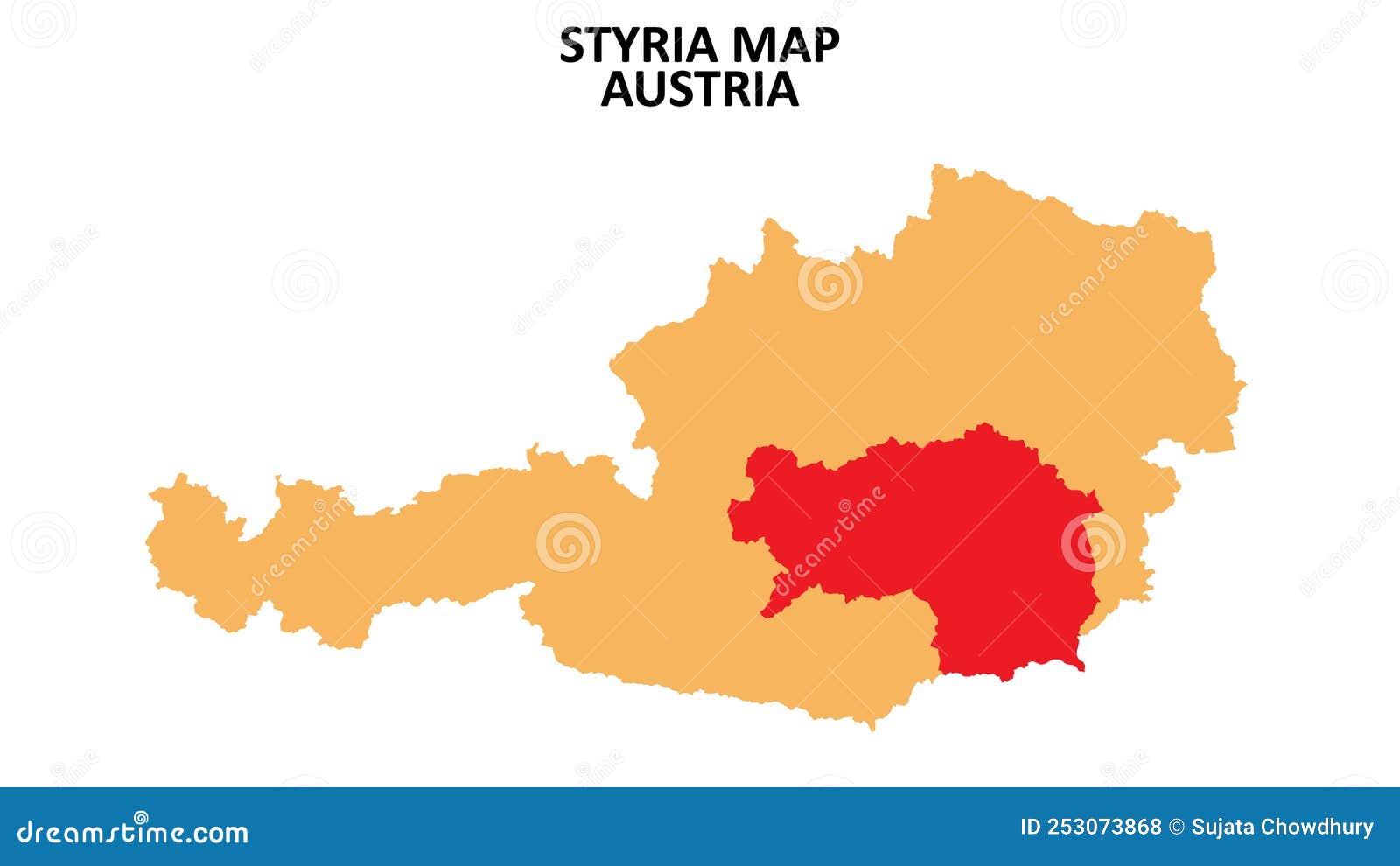 Styria Regions Map Highlighted on Austria Map Stock Vector ...