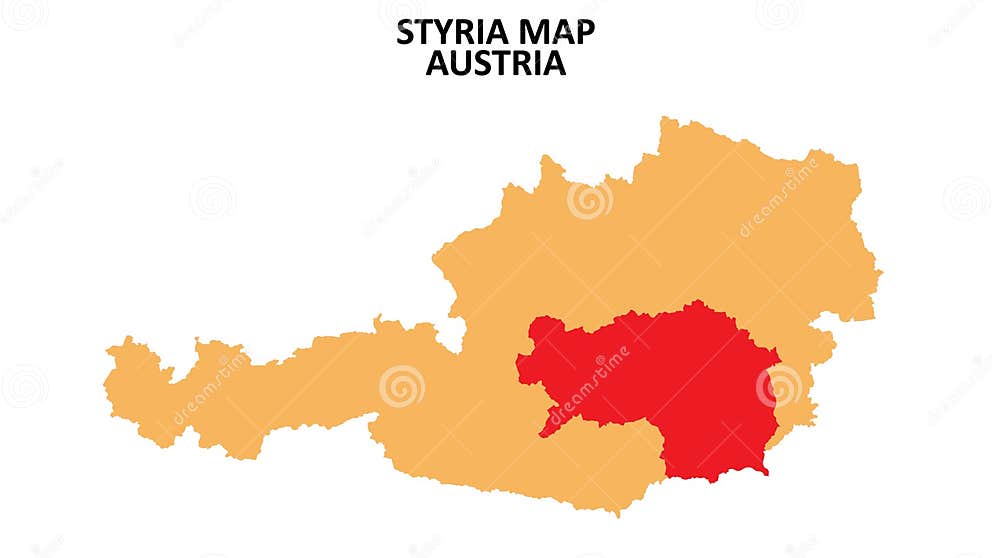 Styria Regions Map Highlighted on Austria Map Stock Vector ...