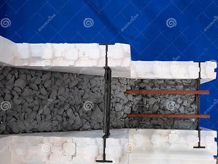 Styrofoam Blocks with Armored Concrete Inside - Building Under ...
