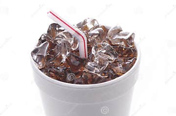 Styrofoam Cup with Soda stock image. Image of icecube - 12643707