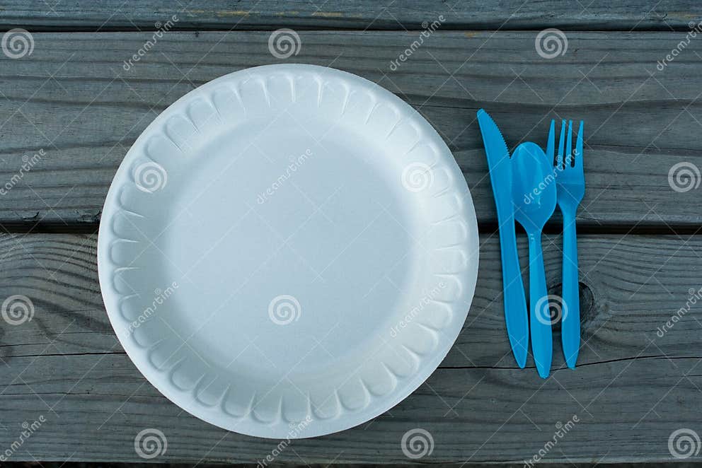Styrofoam plate stock photo. Image of clean, disposable - 15417110
