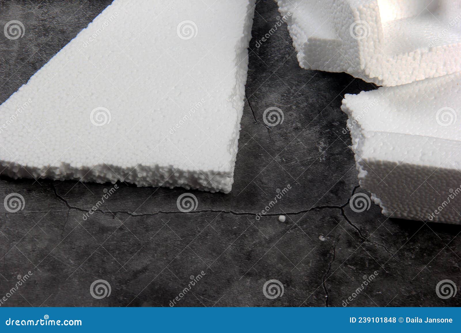 Styrofoam Sheets of Different Shapes on Black Background. Pieces of ...