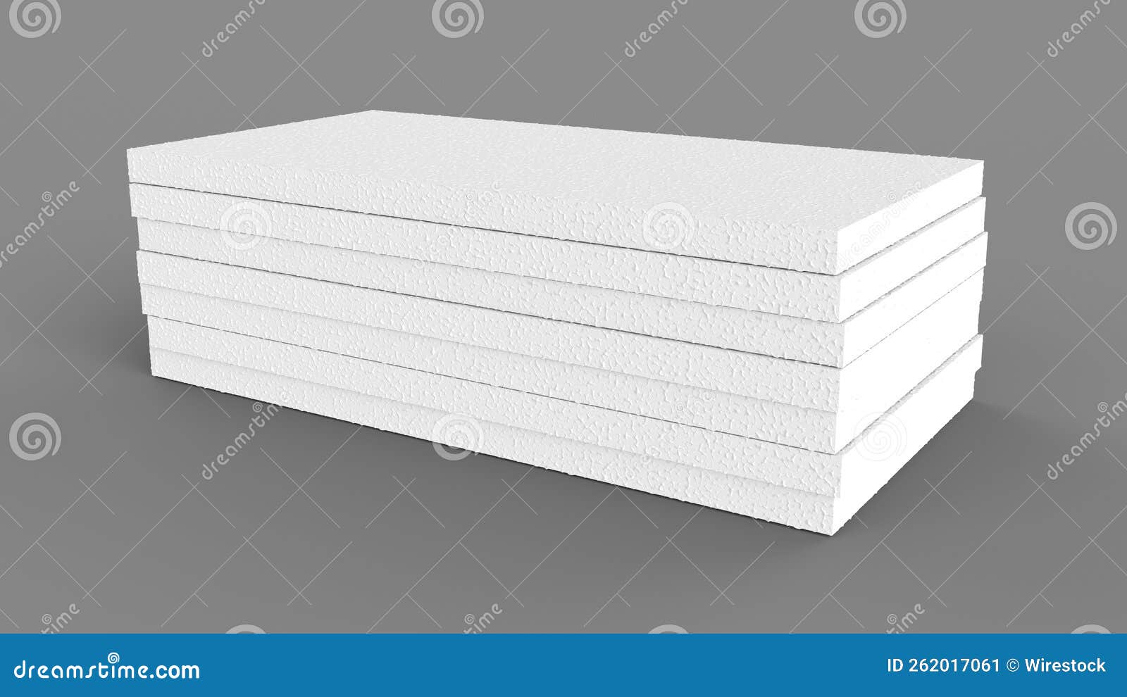 3D Rendering of Stacked Styrofoam Sheets Isolated on a Gray Background Stock Illustration ...