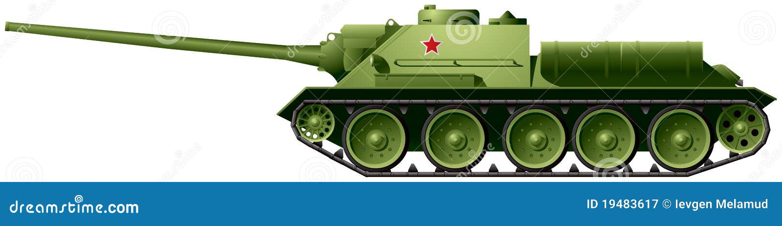 SU-100 tank destroyer stock vector. Illustration of army - 19483617