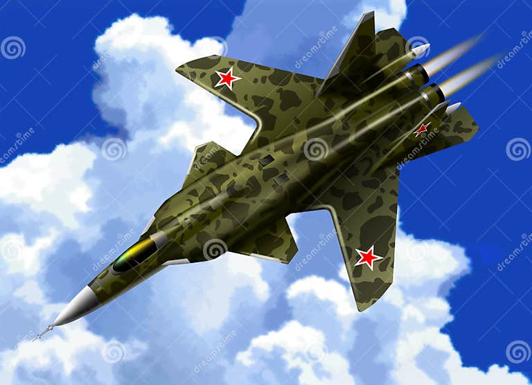 Su-47 stock illustration. Illustration of force, show - 21762584