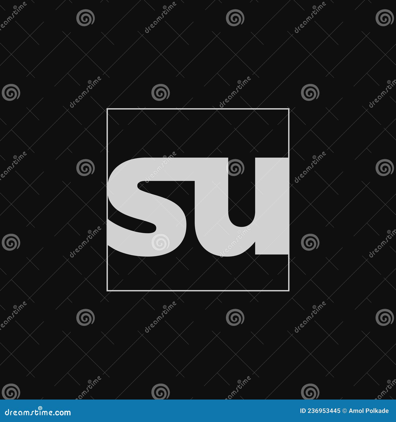 SU Company Name Initial Letters Monogram. SU with in Square Stock ...