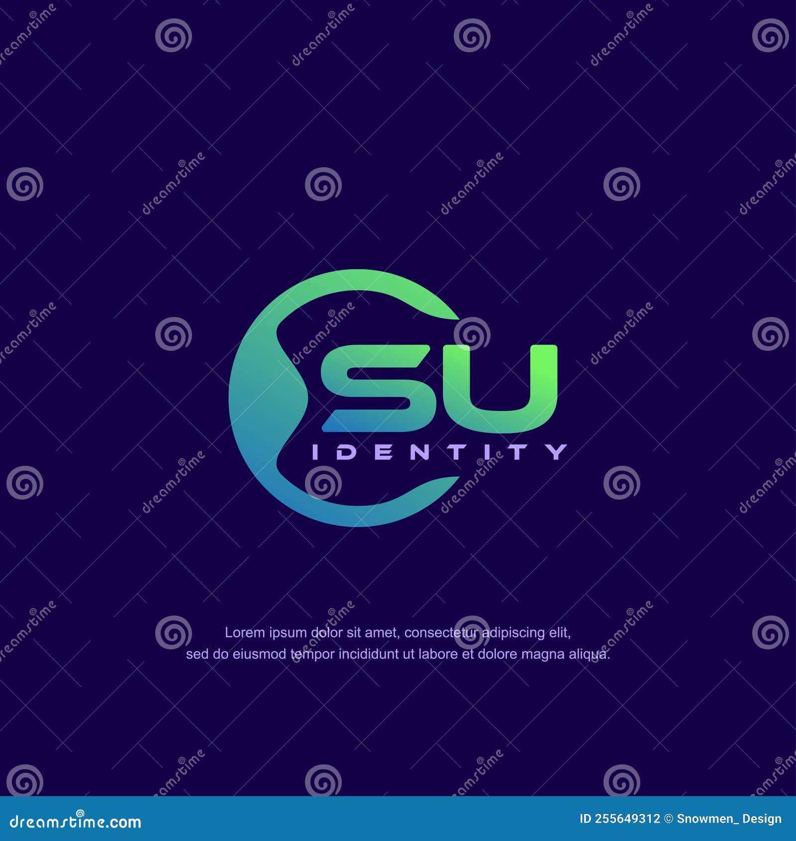 SU Initial Letter Circular Line Logo Template Vector with Gradient ...