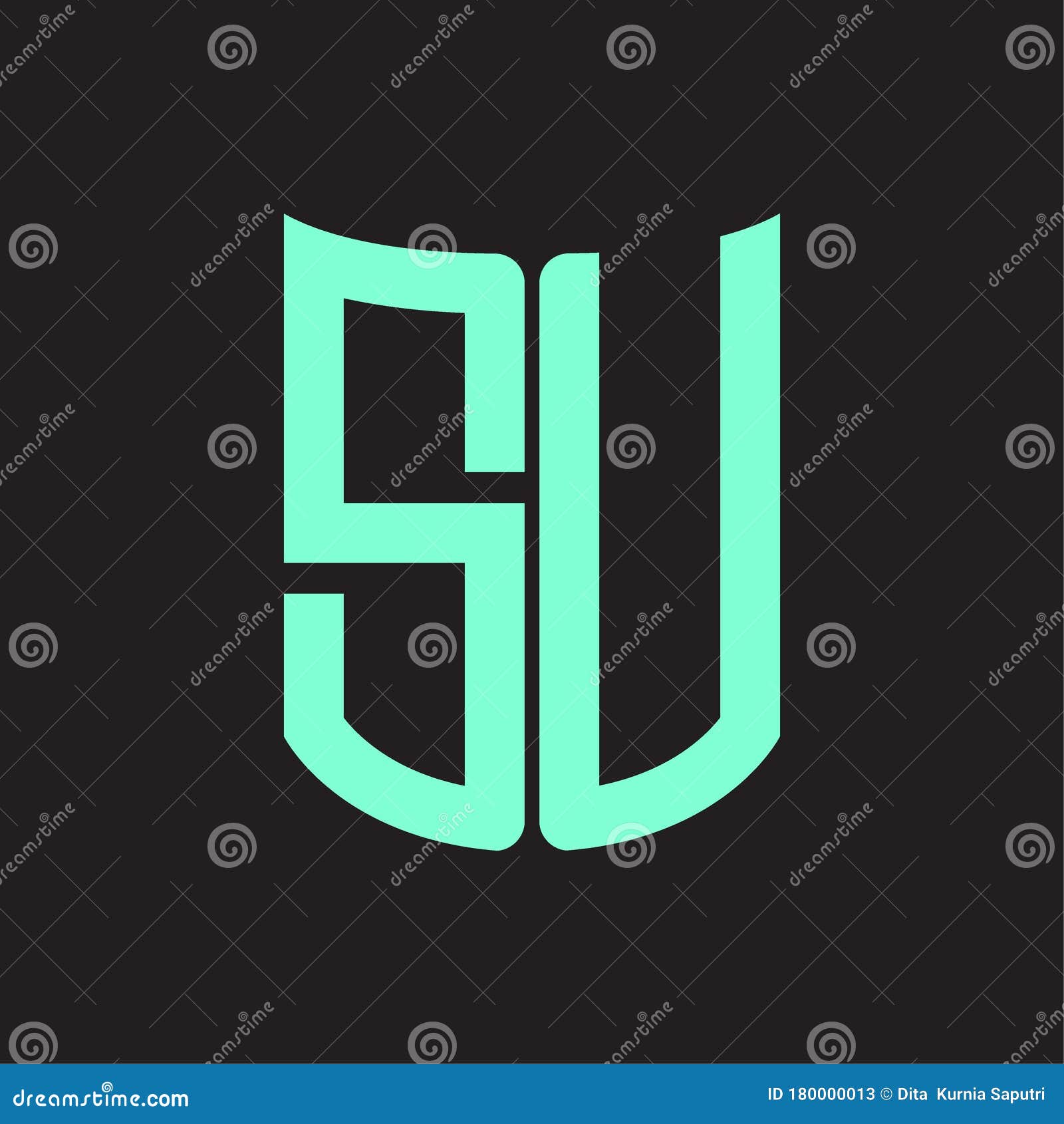 SU Logo Monogram with Ribbon Style Design Template Stock Vector ...