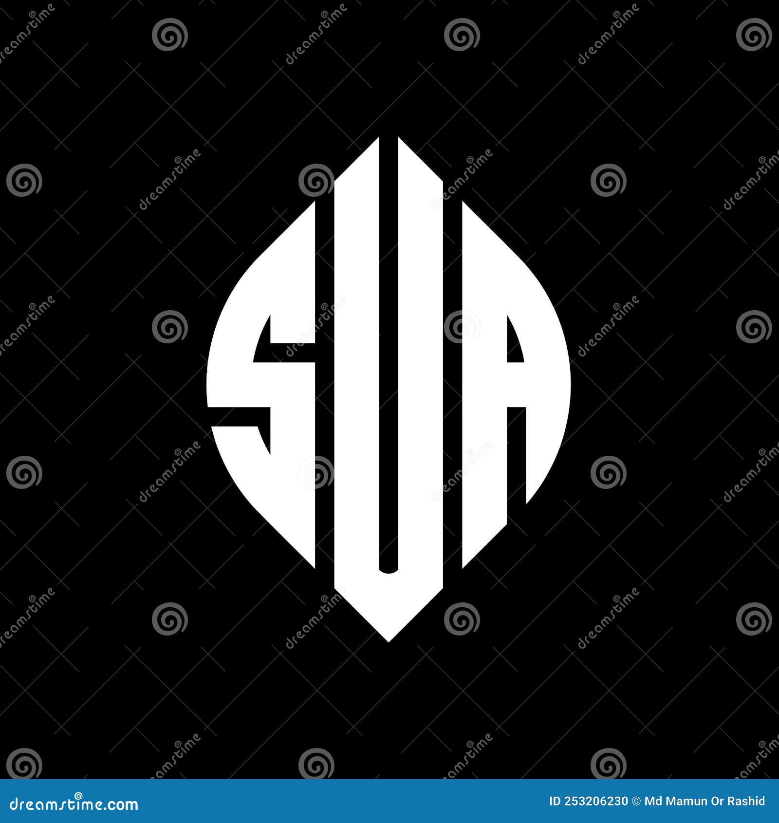 SUA Circle Letter Logo Design with Circle and Ellipse Shape. SUA ...