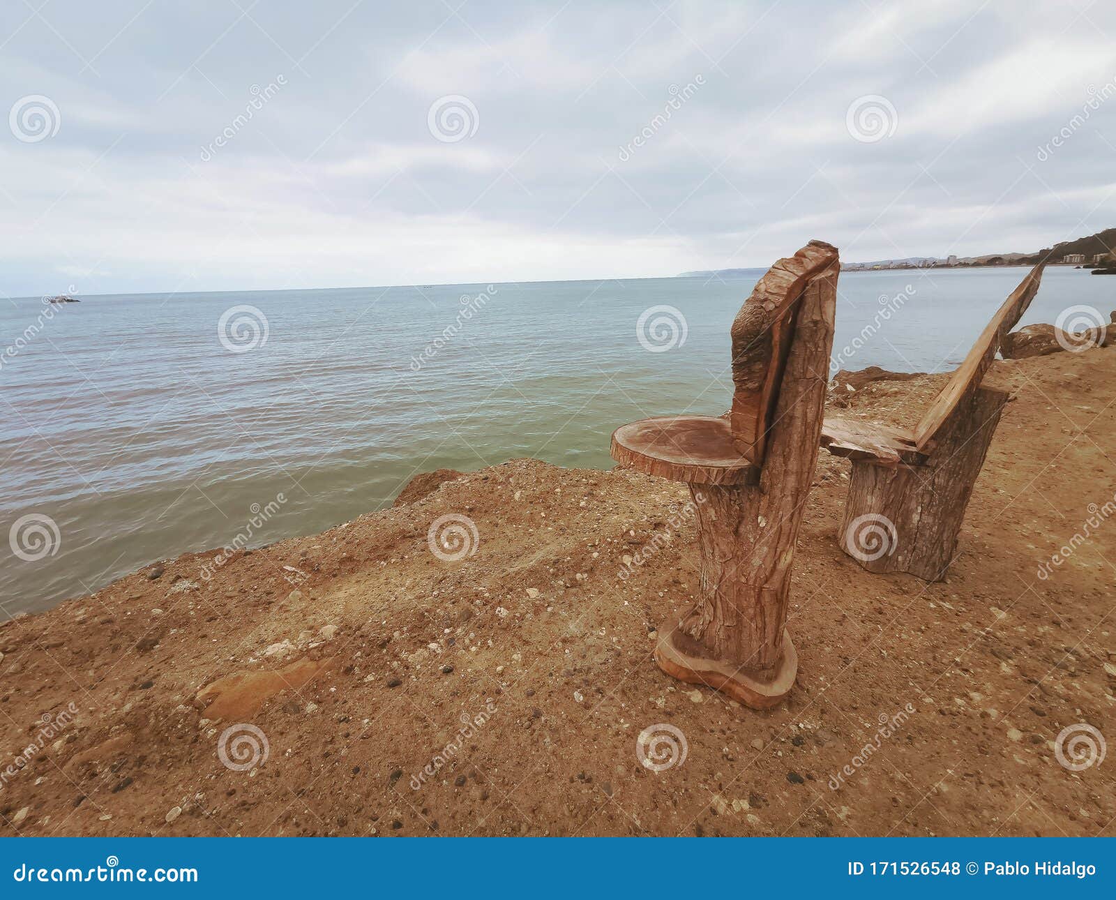 Sua, Ecuador, October 03, 2019: Tree Trunk Chairs in the Town of Sua ...