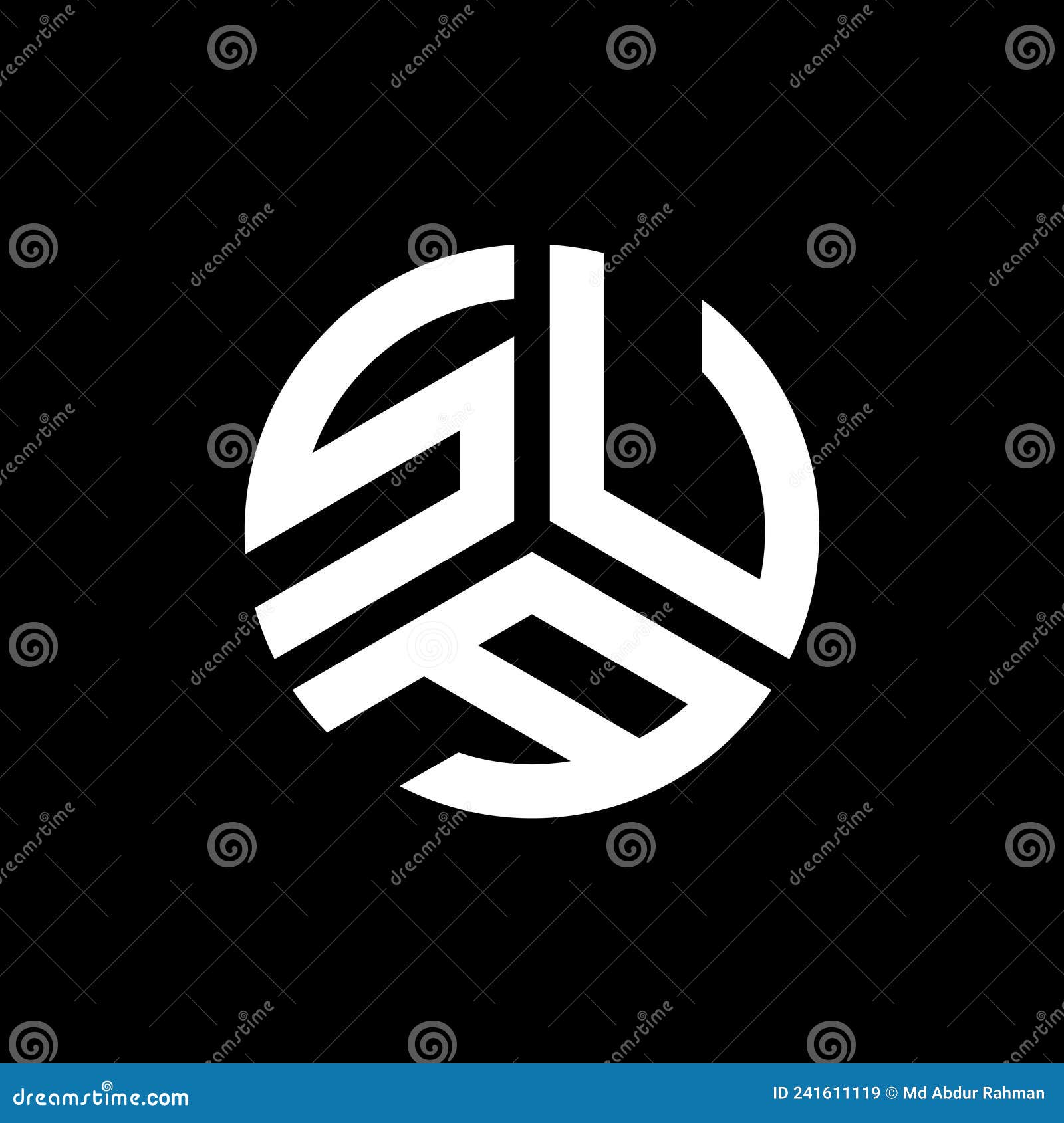 SUA Letter Logo Design on Black Background. SUA Creative Initials ...