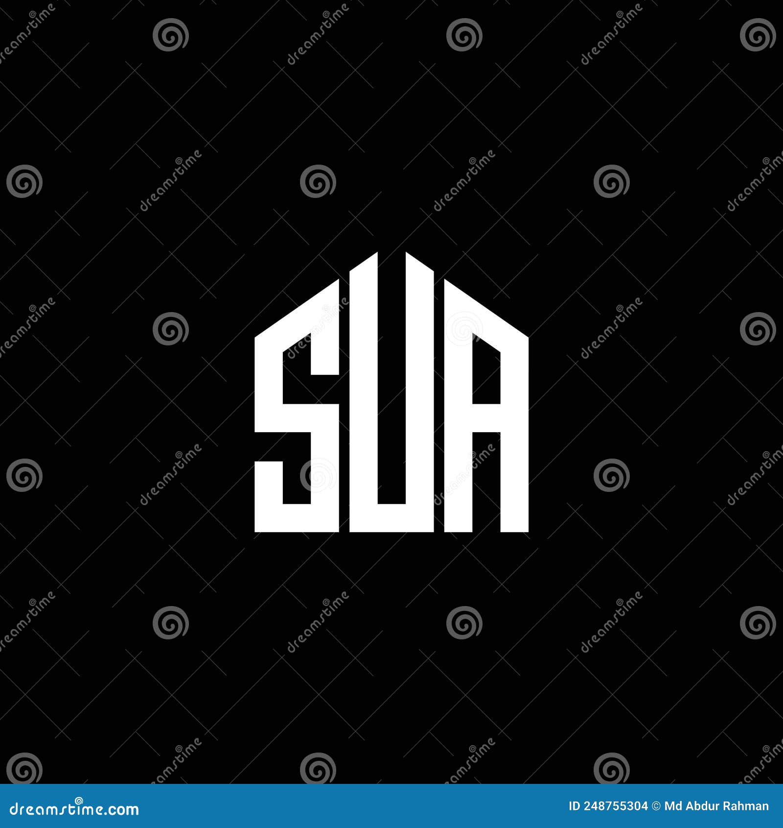 SUA Letter Logo Design on BLACK Background. SUA Creative Initials ...