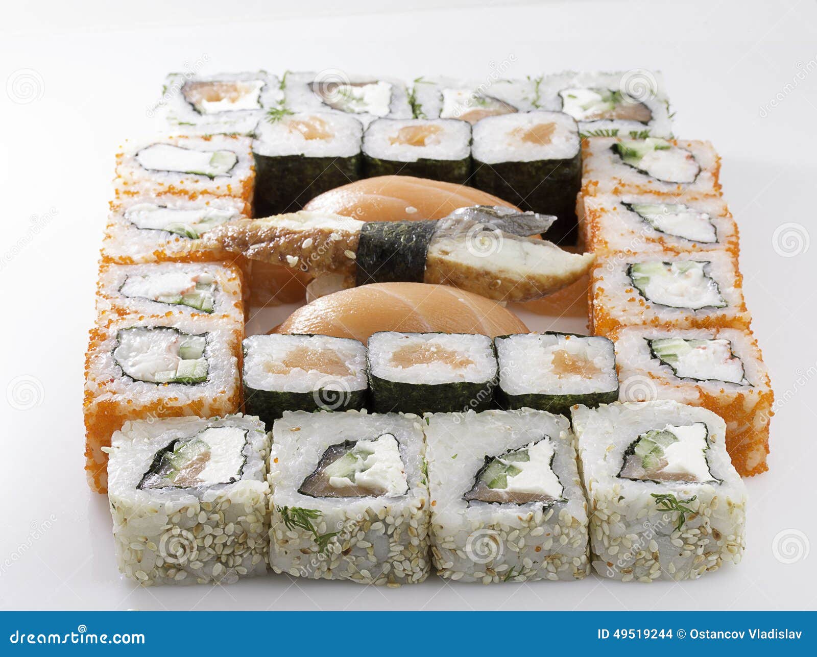 Suahi Set on White Background Stock Photo - Image of diet, orange: 49519244