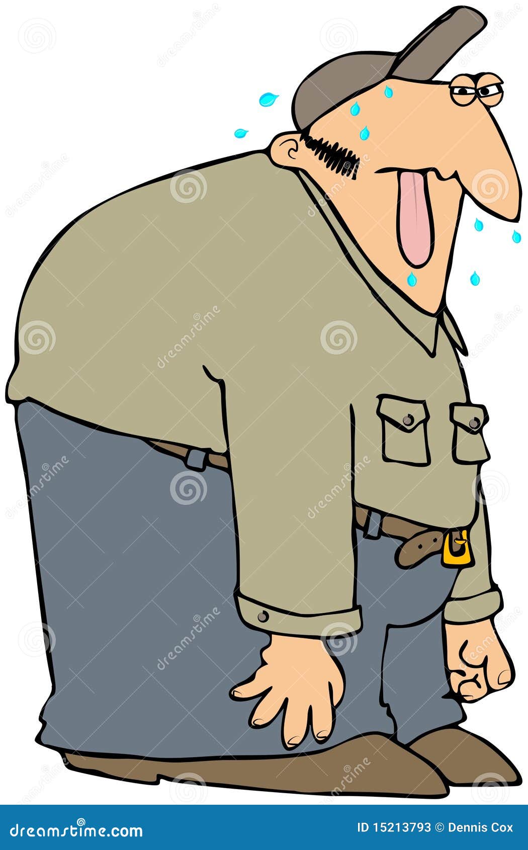 Suando o homem ilustração stock. Ilustração de cara, transpirar - 15213793