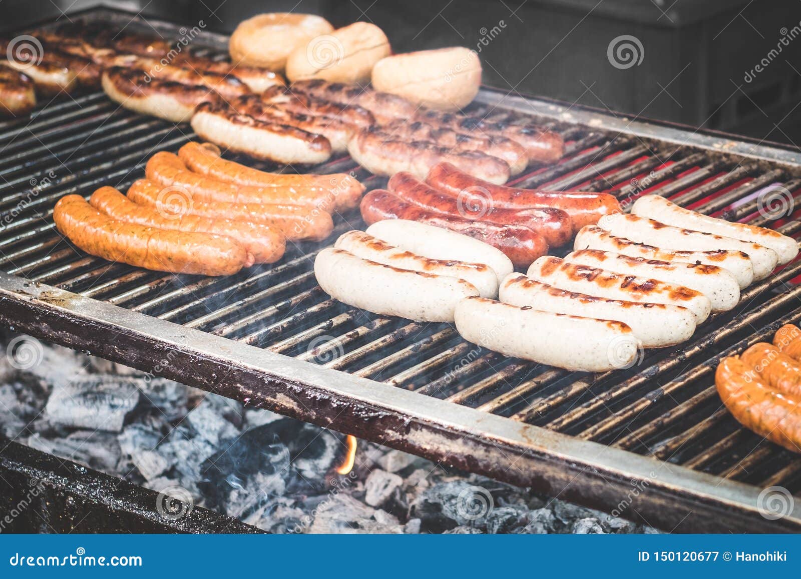 Sausages on Barbecue Grill - Grilling Sausage Stock Image - Image of ...