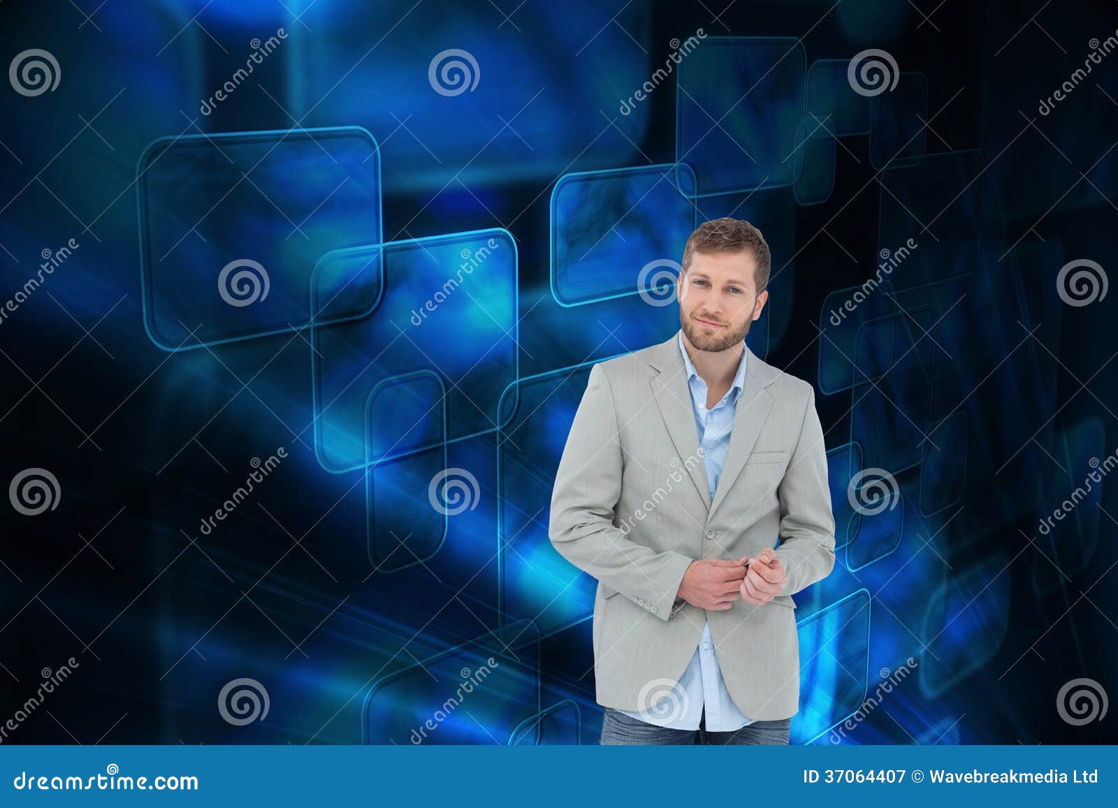 Suave man in a blazer stock illustration. Illustration of digital ...