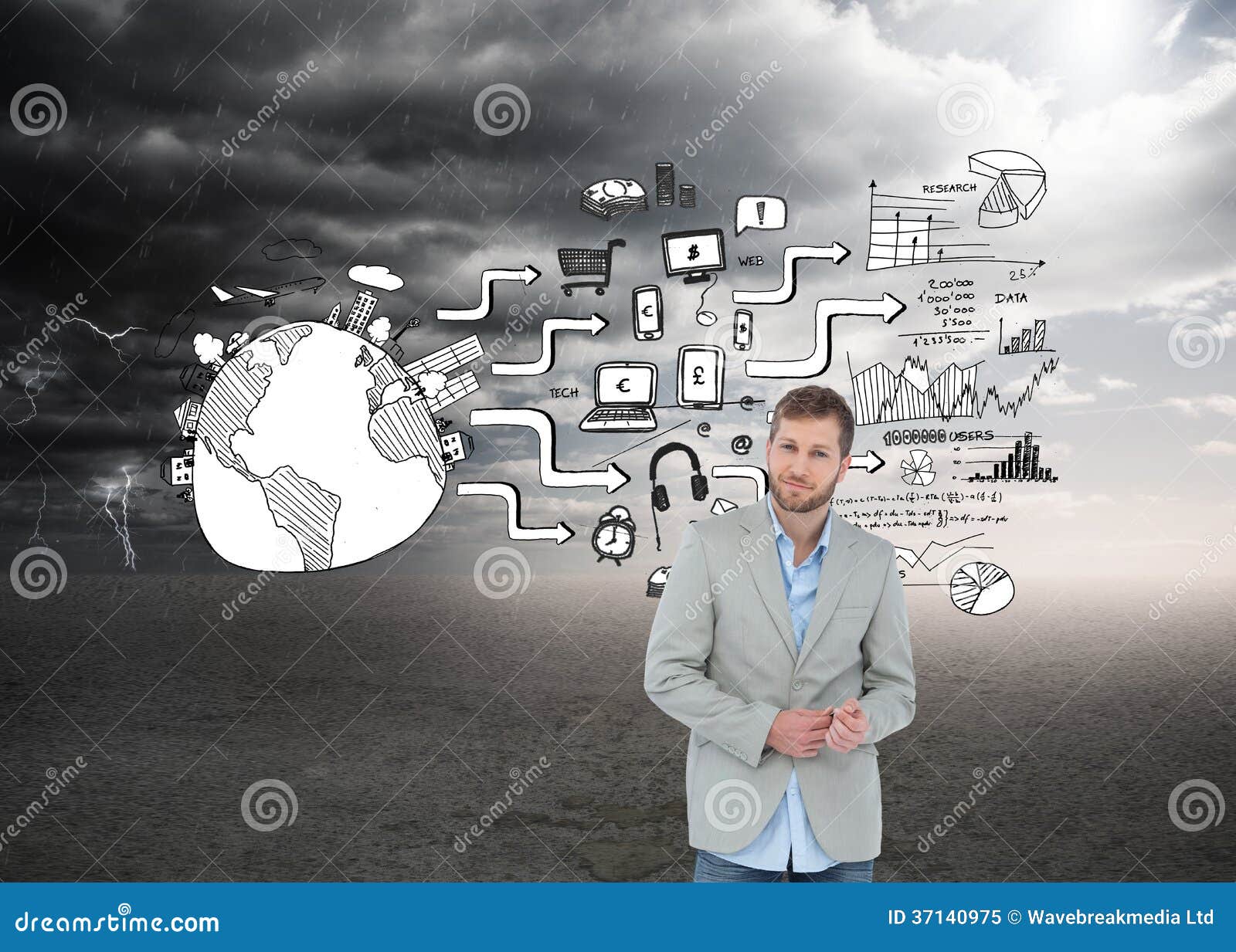 Suave man in a blazer stock image. Image of strategy - 37140975