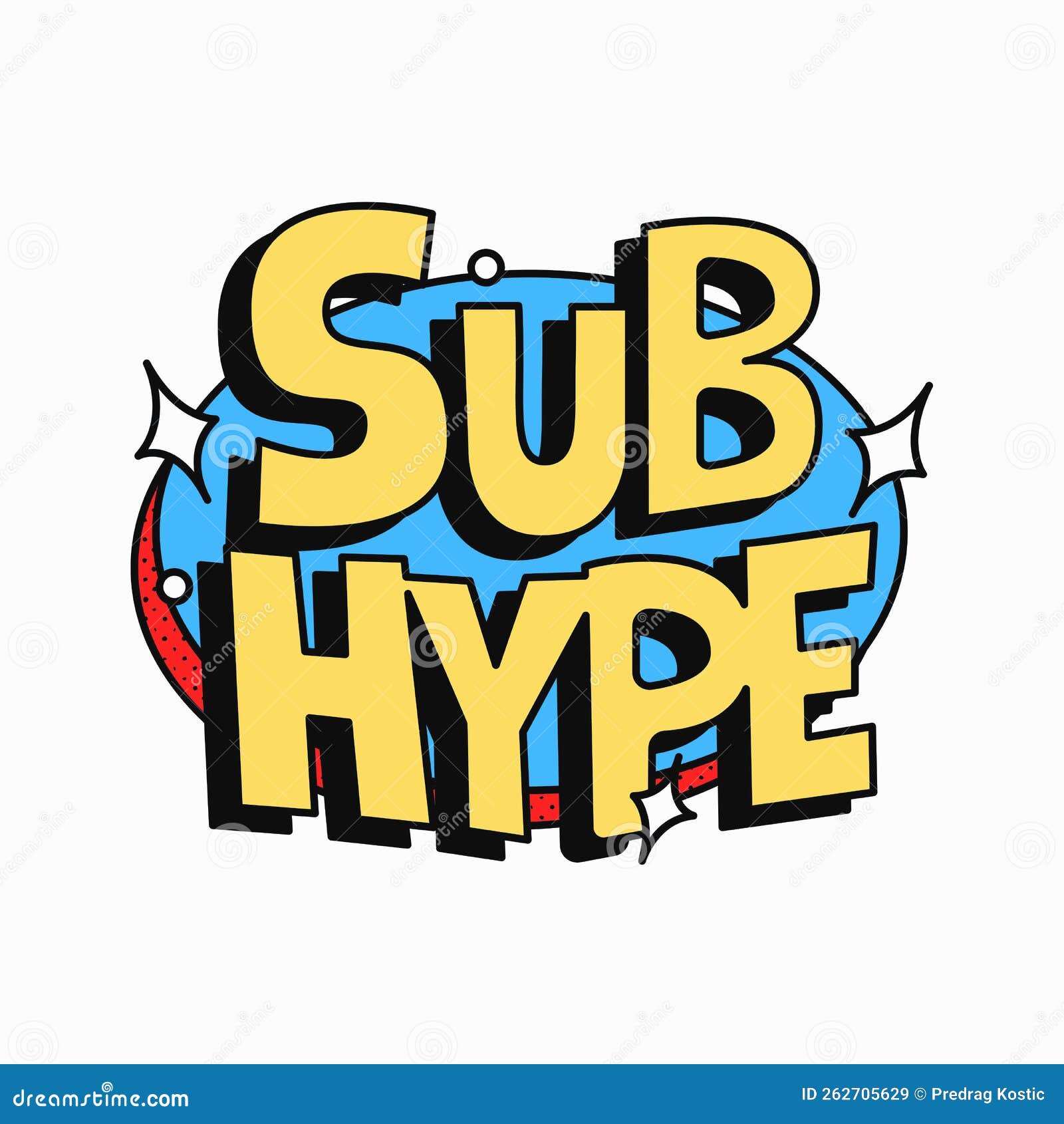 Sub hype cartoon text stock illustration. Illustration of presentation ...