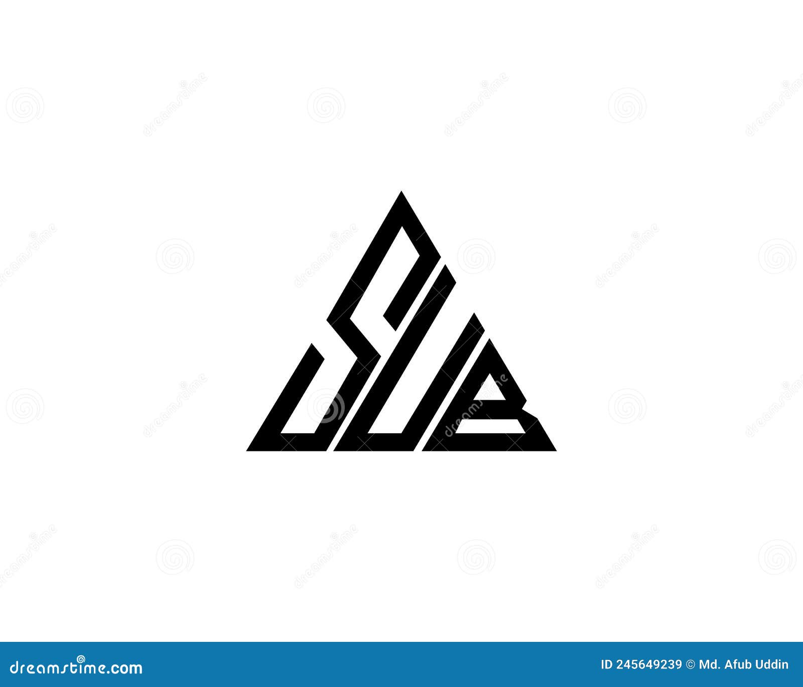 SUB Letters Logo Design Triangle Concept Stock Vector - Illustration of ...