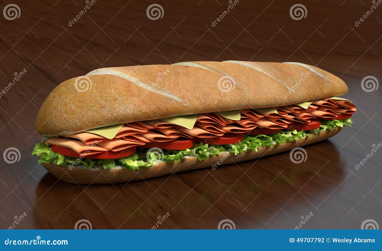 Sub Sandwich stock illustration. Illustration of long - 49707792