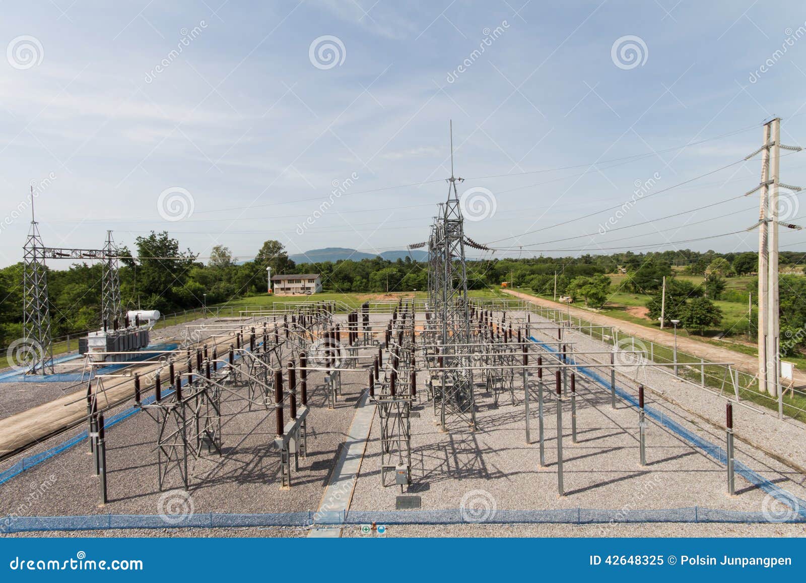 Sub Station 115/22 KV Outdoor Type Stock Image - Image of pole, network ...