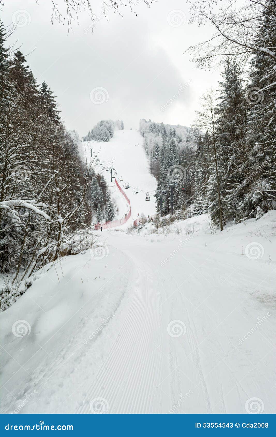 Sub Teleferic Ski Slope stock image. Image of tracks - 53554543