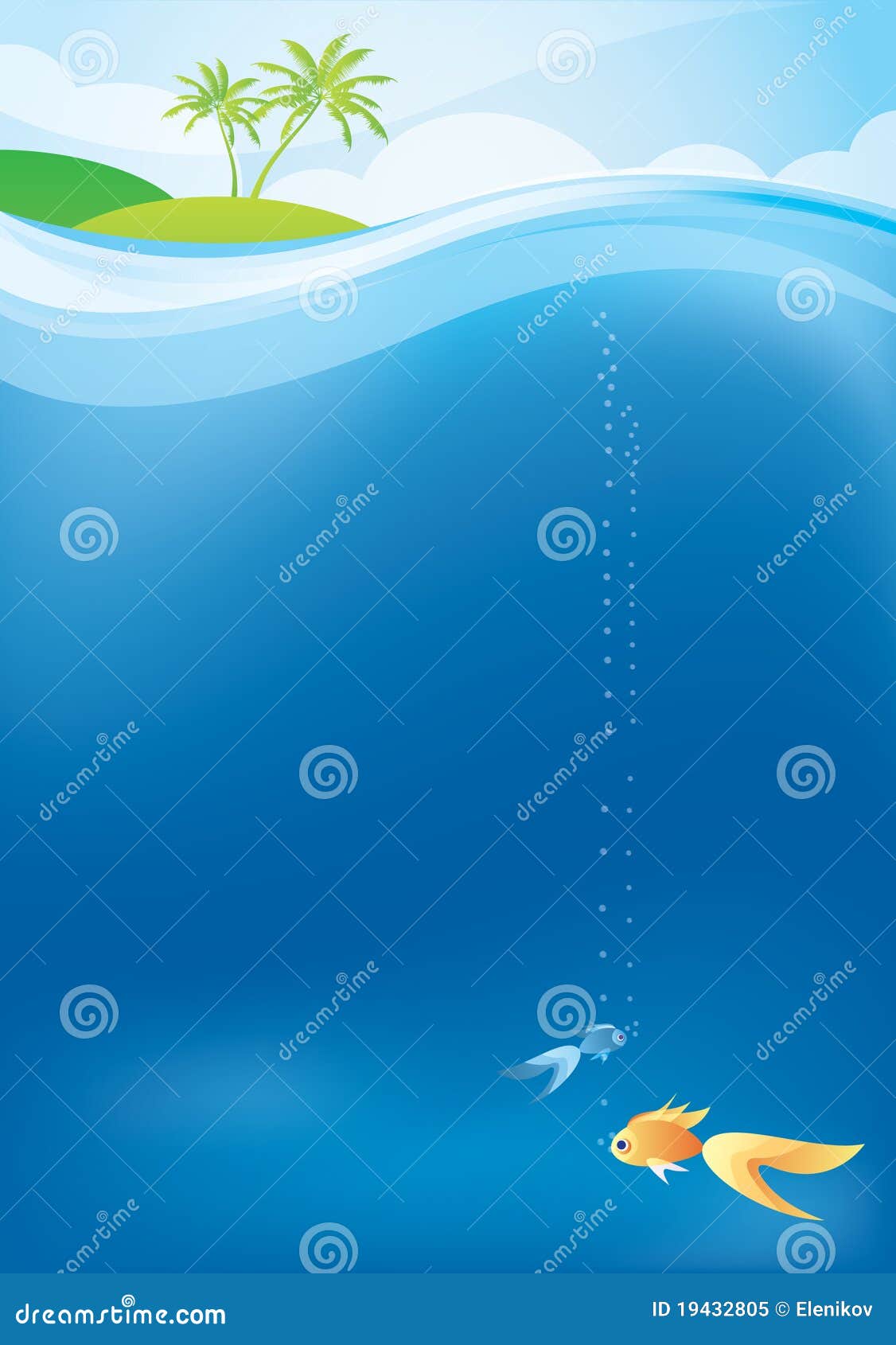 Subacuático ilustración del vector. Ilustración de verano - 19432805