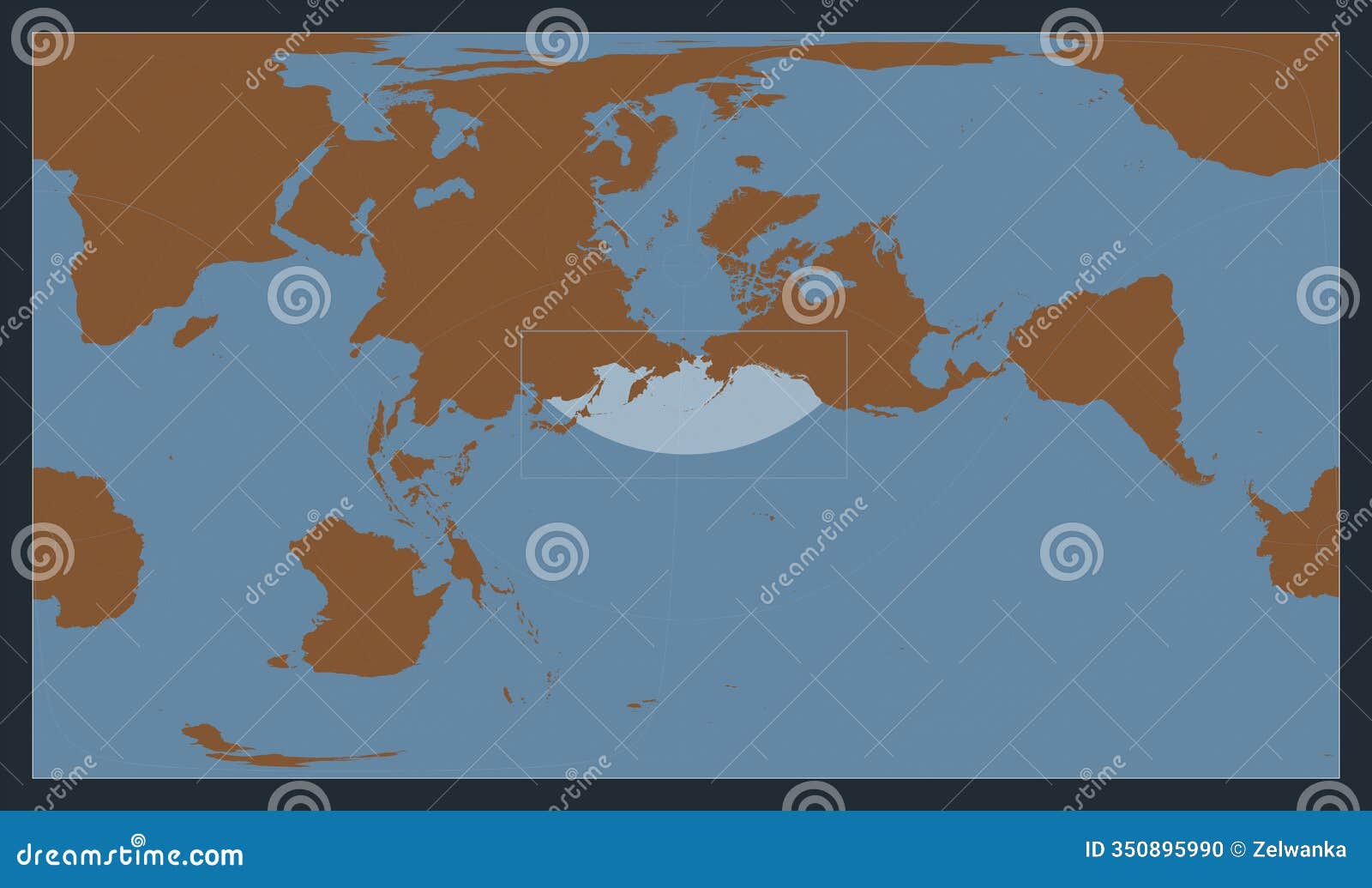 Subarctic Pacific Ocean Highlighted. Physical Map Stock Photography ...