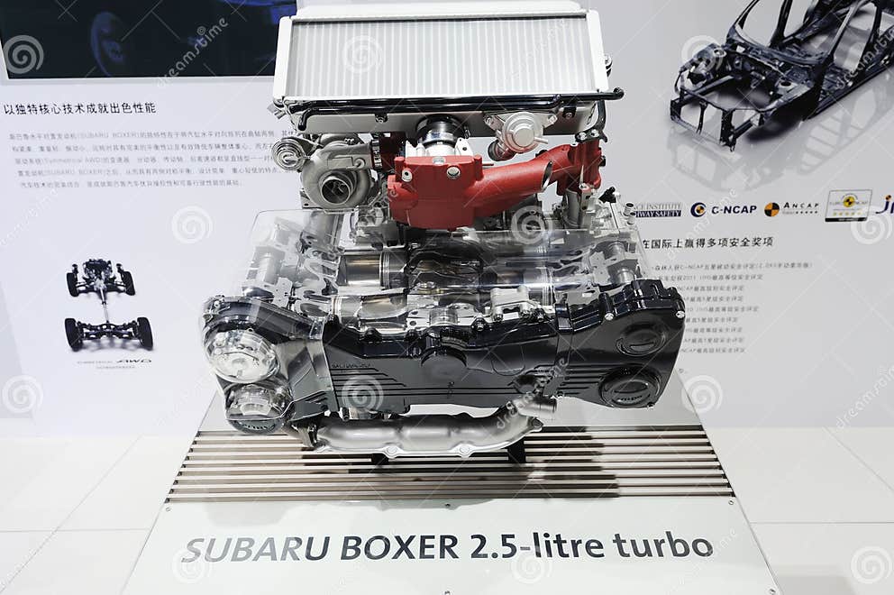 Subaru Boxer 2.5-litre Turbo Engine Editorial Image - Image of design ...