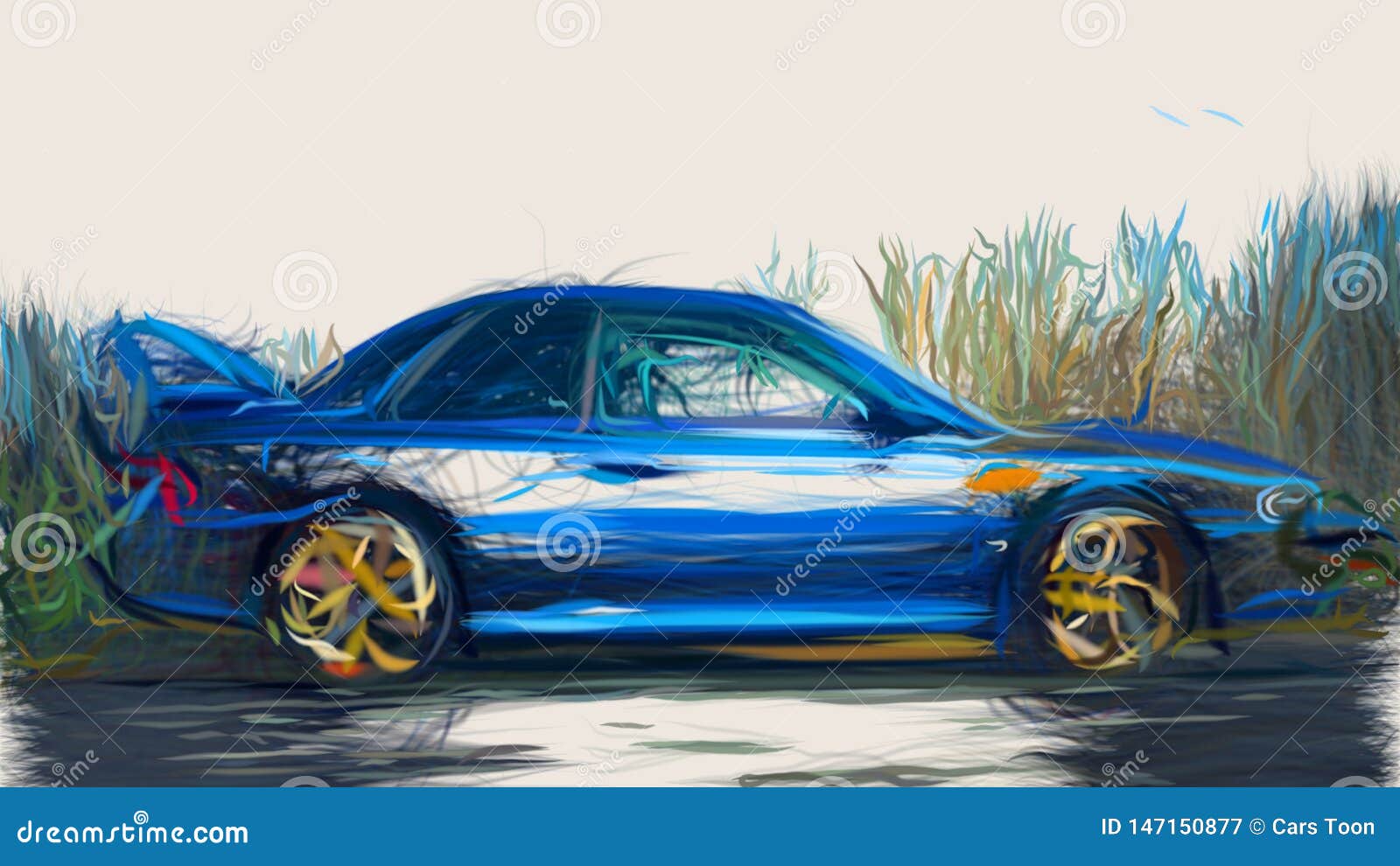1998 Subaru Impreza 22B STI ID 2626 Stock Illustration - Illustration ...