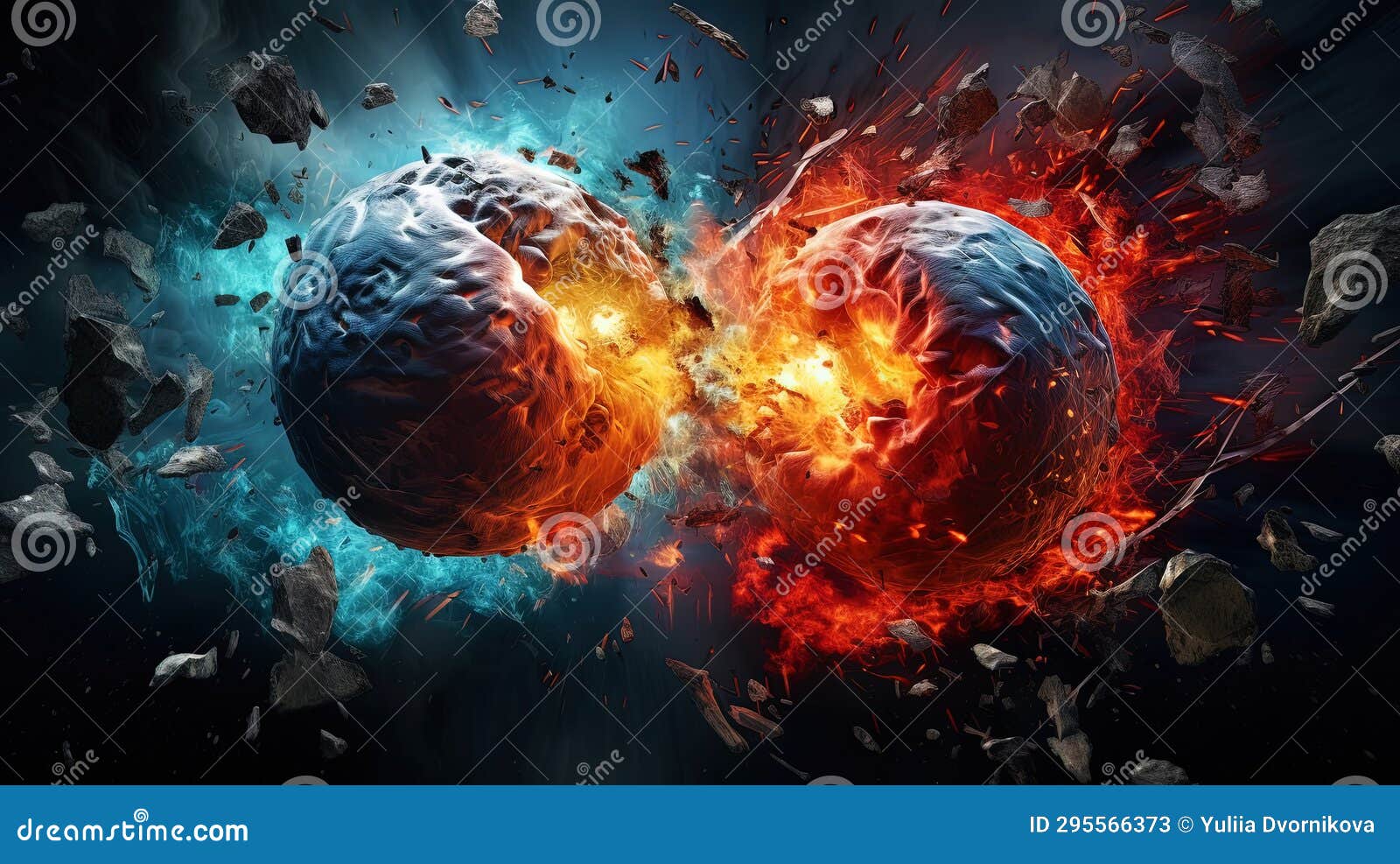 Subatomic Proton Particle Collision. Nuclear Fusion Concept Stock ...