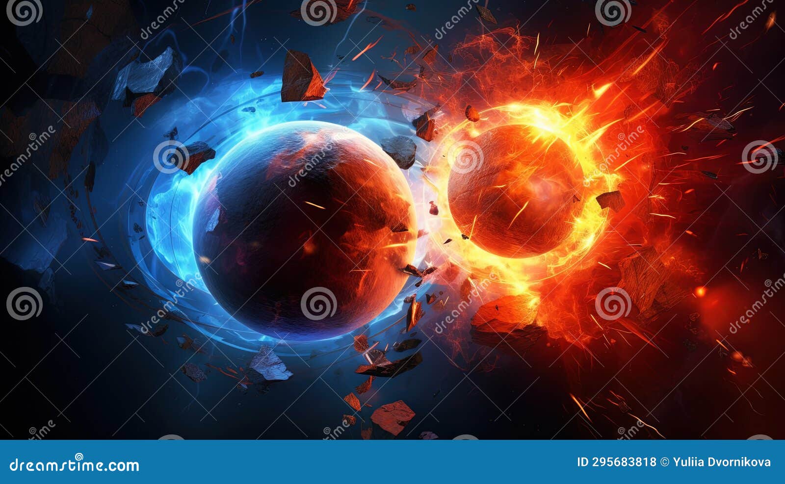 Subatomic Proton Particle Collision. Nuclear Fusion Concept Stock ...
