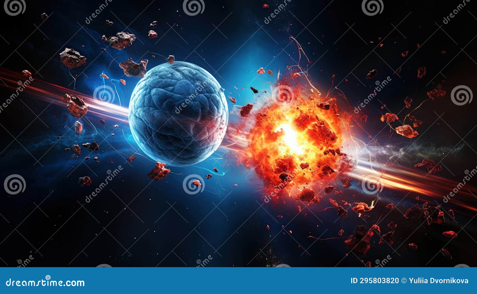 Subatomic Proton Particle Collision. Nuclear Fusion Concept Stock Photo ...