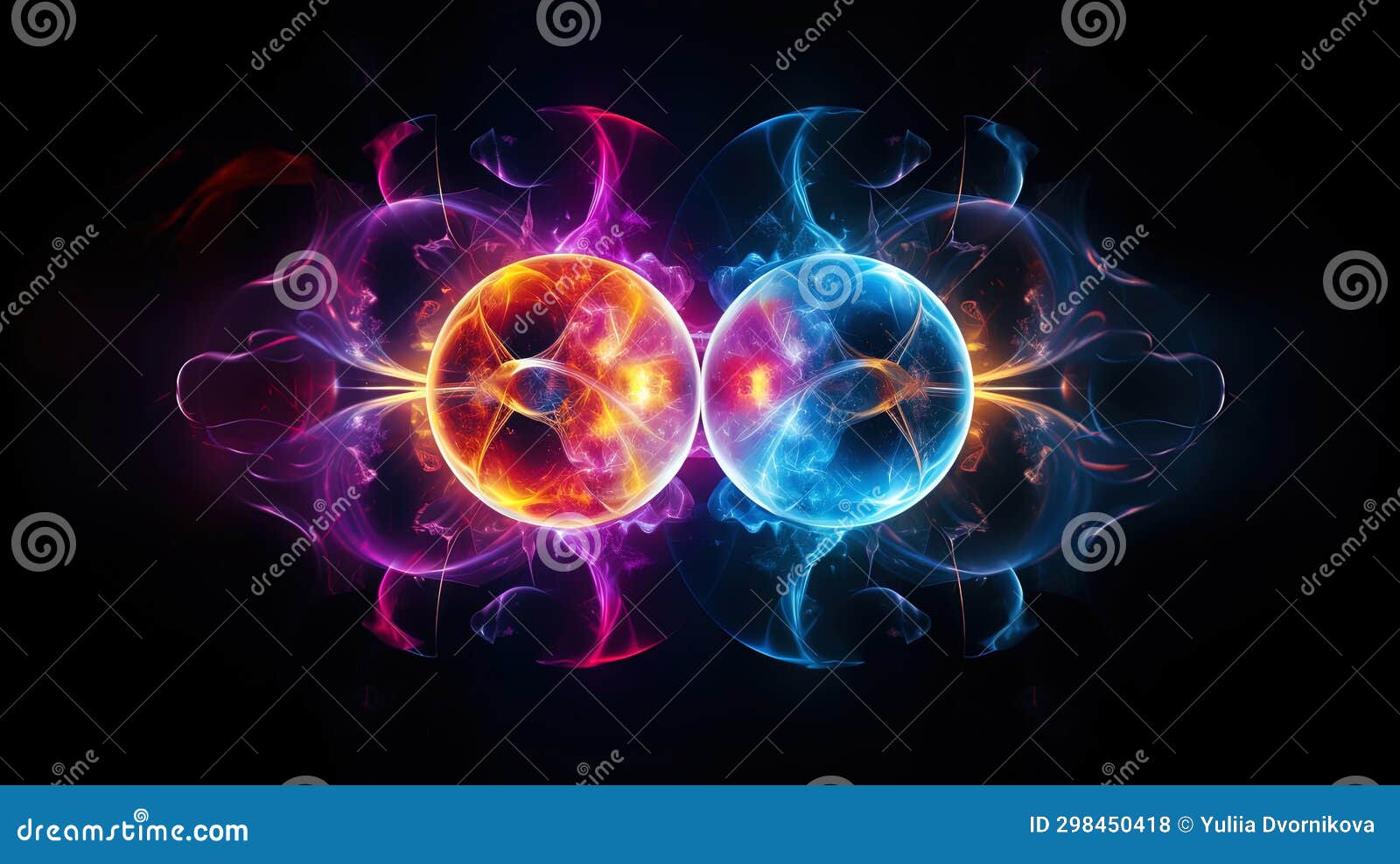 Subatomic Proton Particle Collision. Nuclear Fusion Concept Stock ...