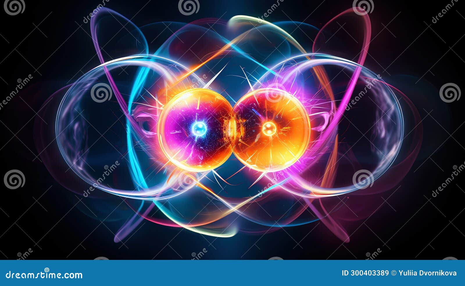 Subatomic Proton Particle Collision. Nuclear Fusion Concept Stock Image ...