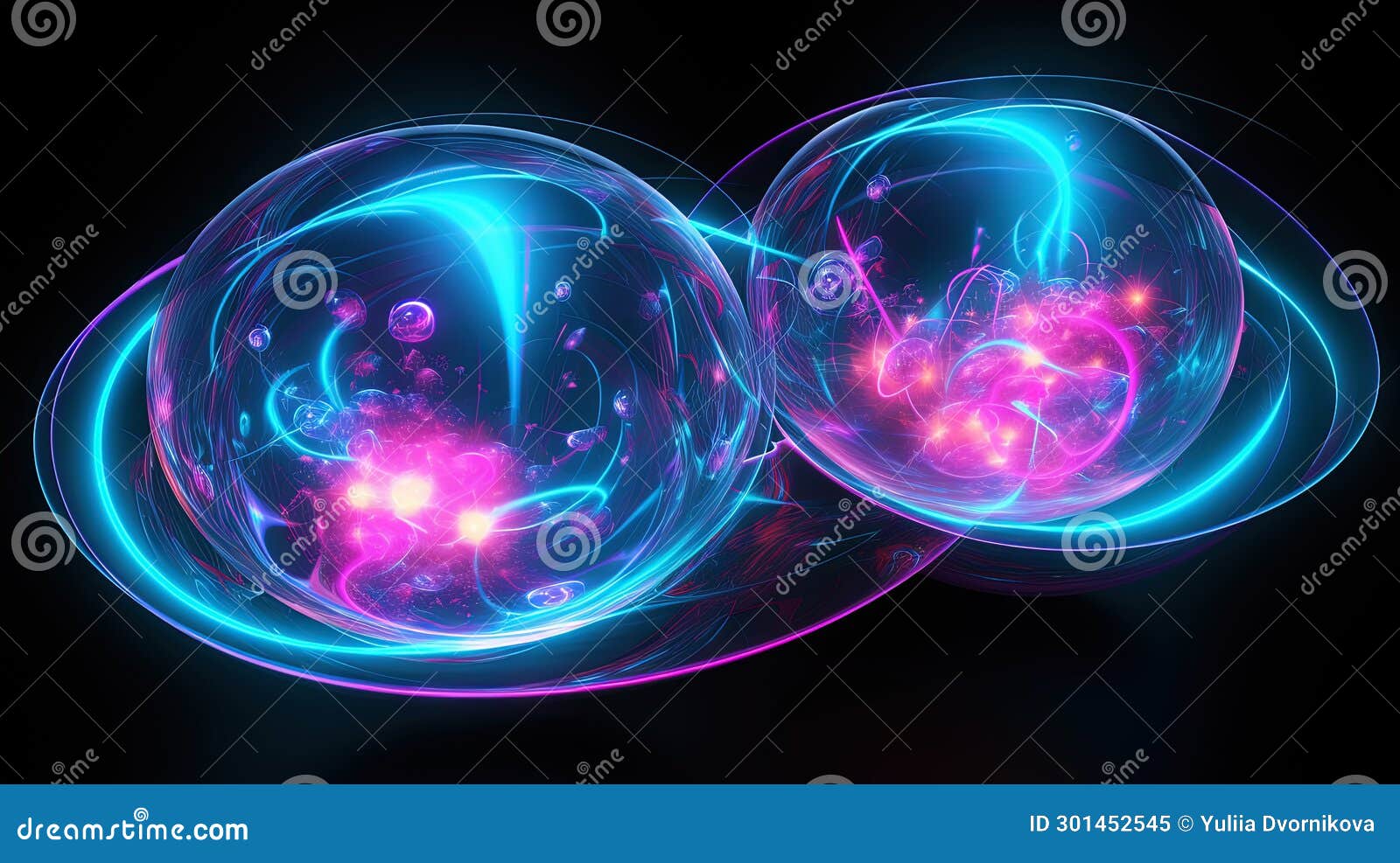 Subatomic Proton Particle Collision Nuclear Fusion Concept Stock Image
