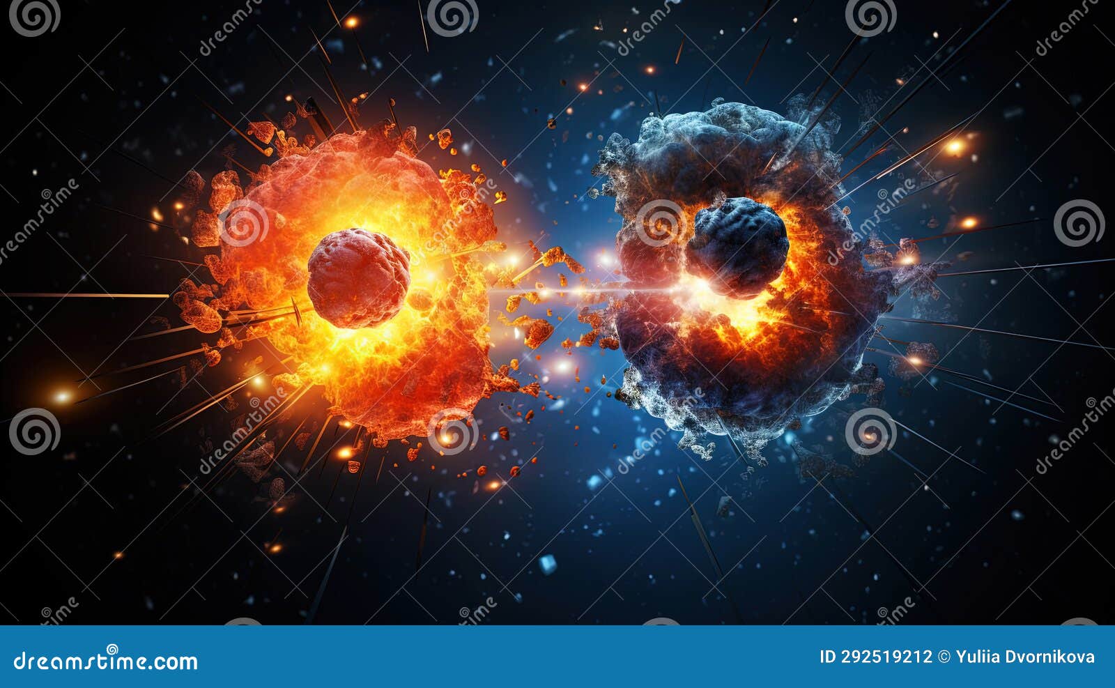 Subatomic Proton Particle Collision. Nuclear Fusion Concept Stock Photo - Image of higgs, proton ...