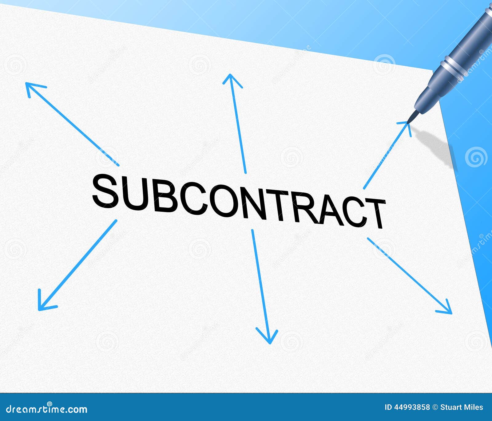 Subcontract Subcontracting Represents Out Sourcing and Freelance Stock ...