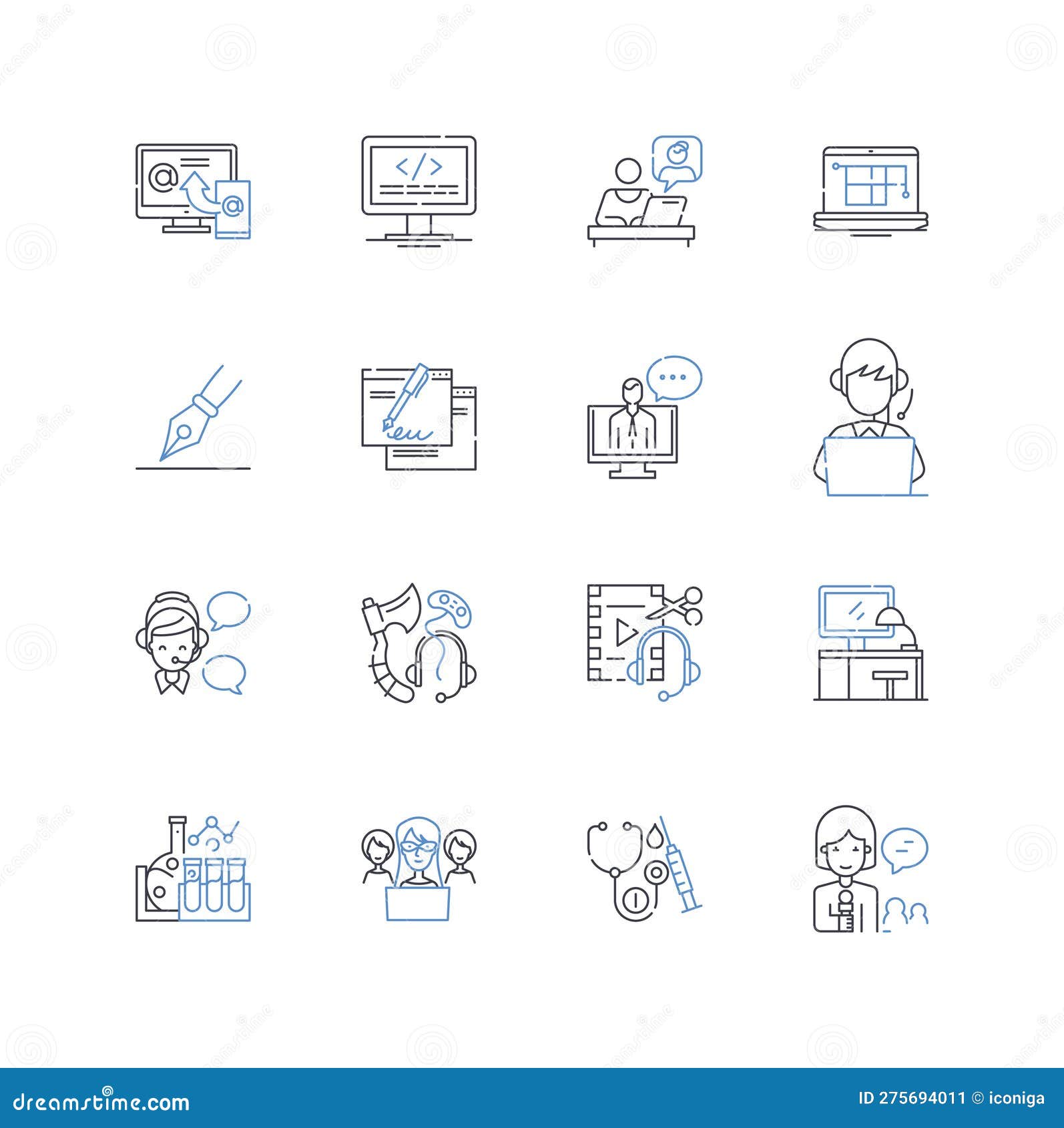 Subcontracted Line Icons Collection. Outsource, Collaboration ...