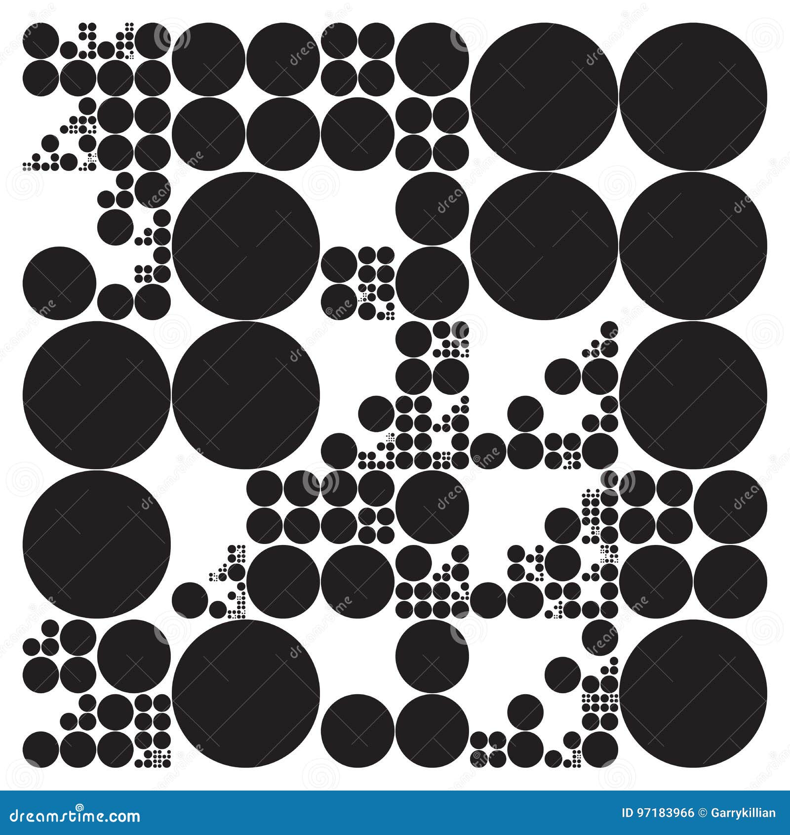 Subdivided Circle Grid System. Randomly Sized Spheres With Fixed Space ...