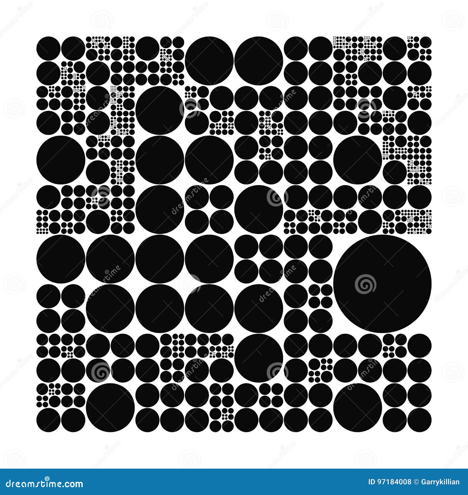 Subdivided Circle Grid System. Randomly Sized Spheres with Fixed Space ...