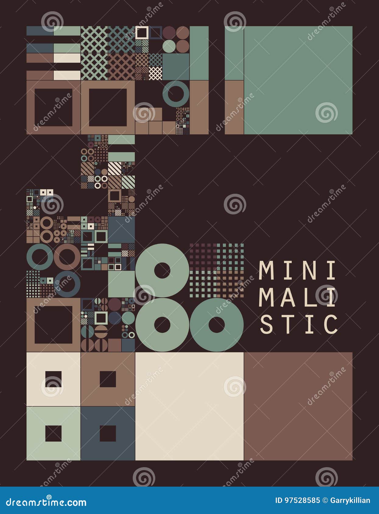 Subdivided Grid System with Symbols. Randomly Sized Objects with Fixed ...