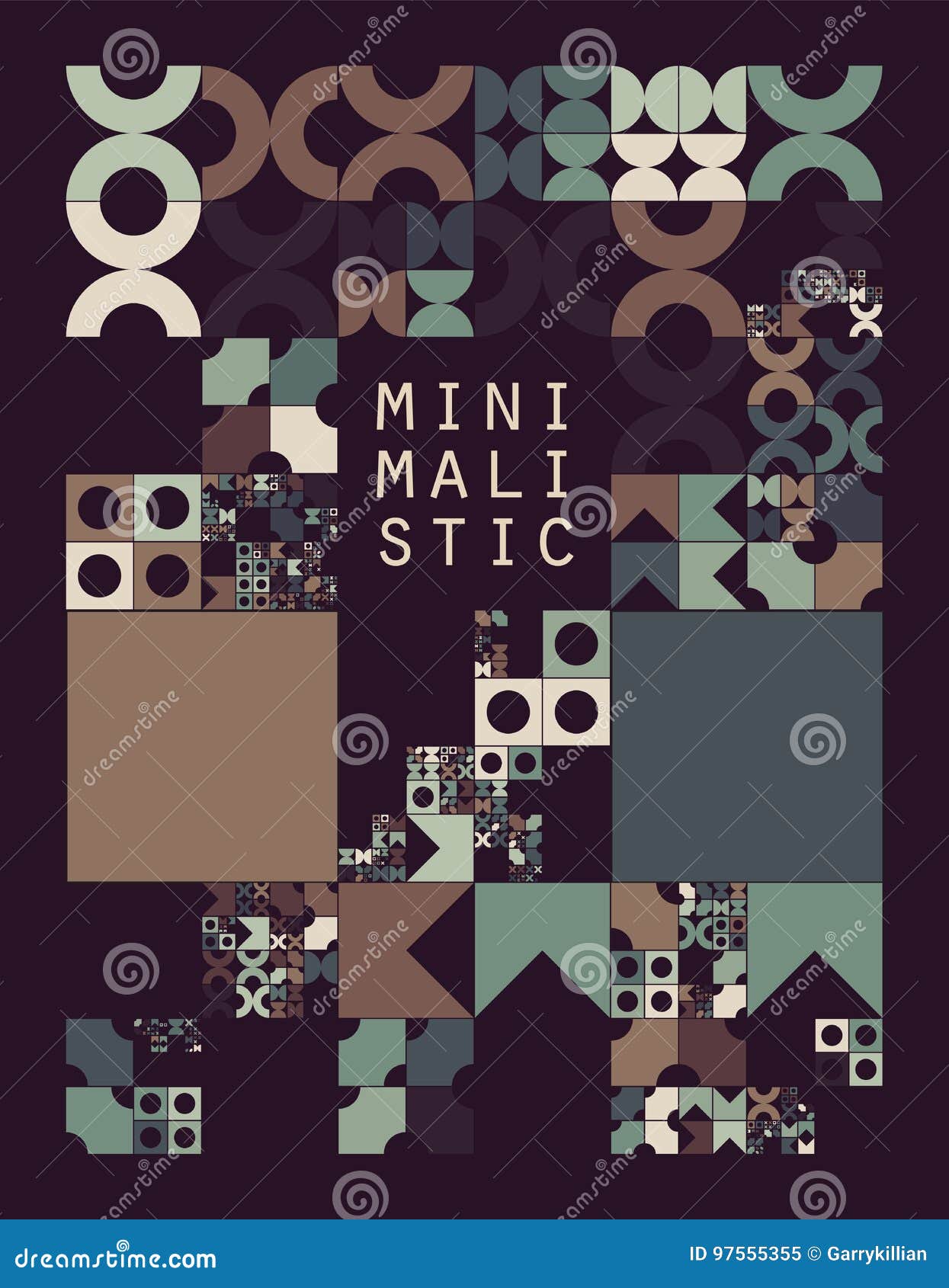 Subdivided Grid System With Symbols. Randomly Sized Objects With Fixed ...