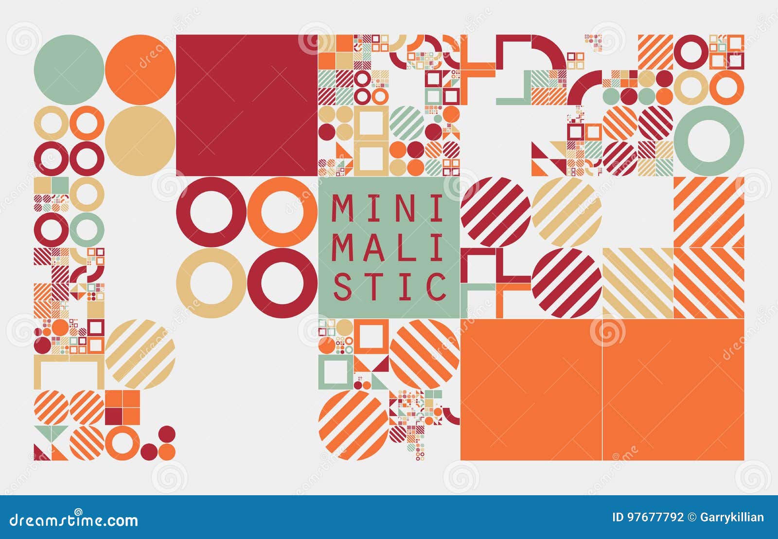 Subdivided Grid System with Symbols. Randomly Sized Objects with Fixed ...